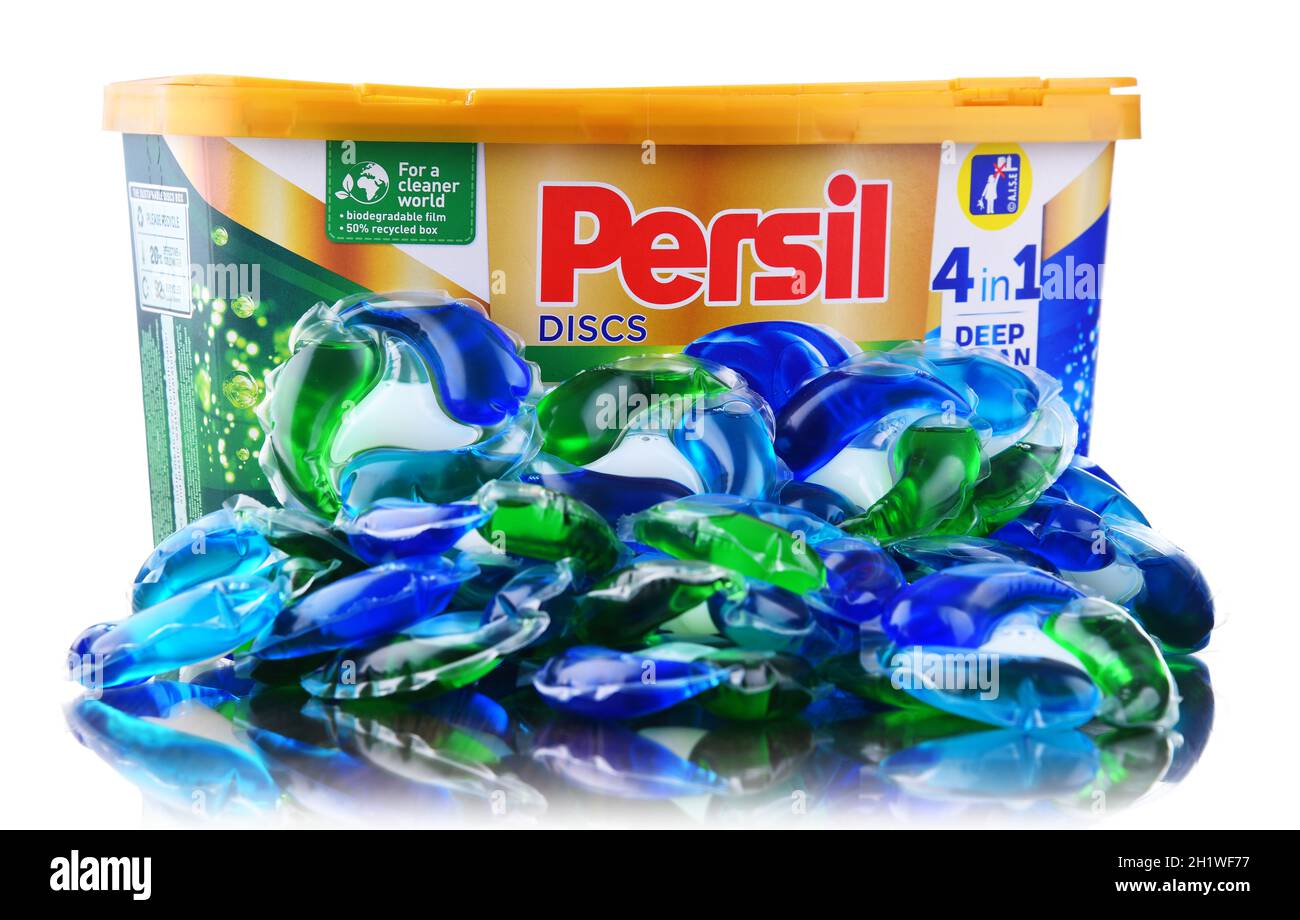 POZNAN, POL - JUN 10, 2021: A box of Persil capsule laundry detergent ...
