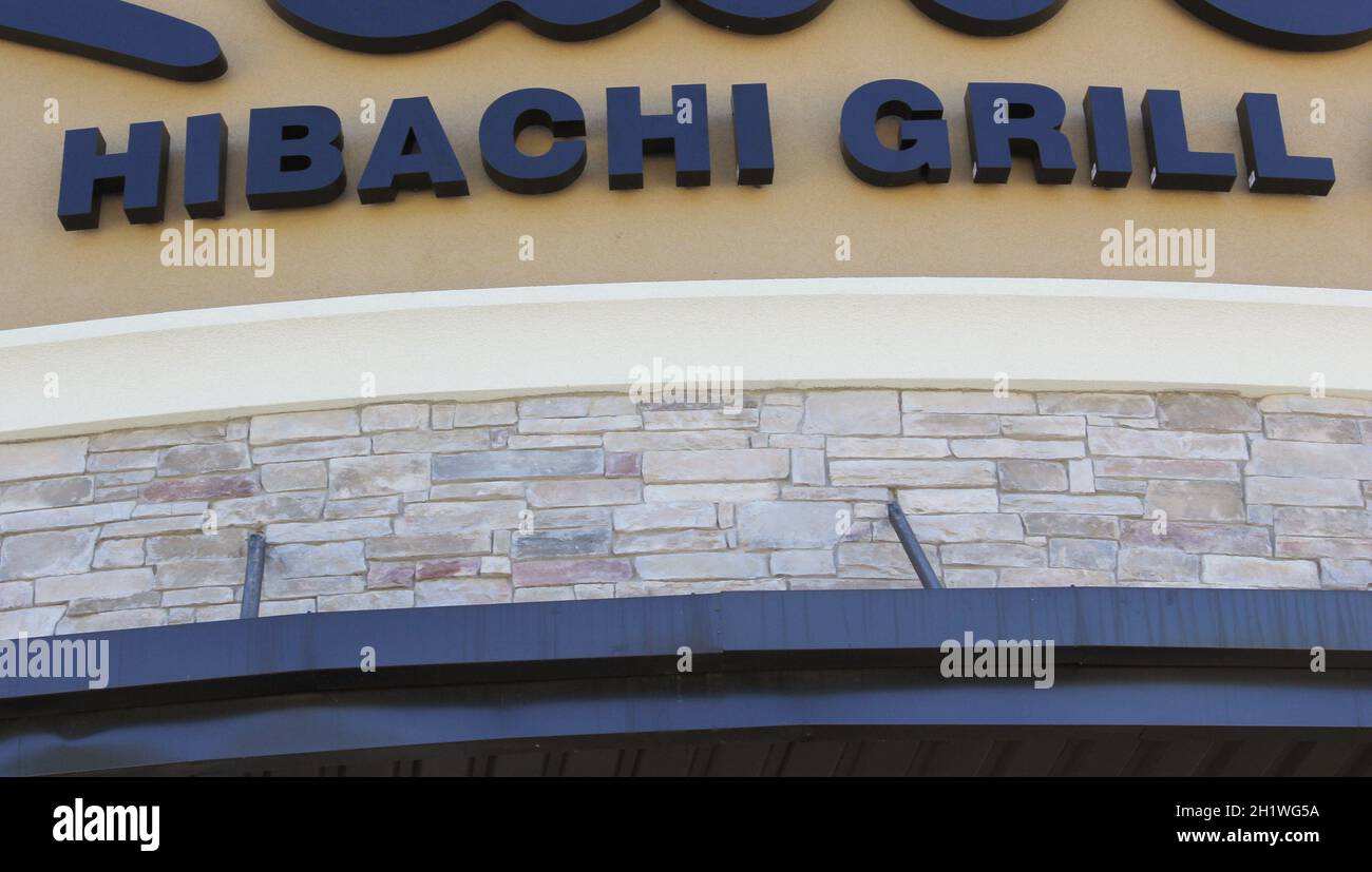 Hibachi Grill Sign on Restaurant Stock Photo - Alamy