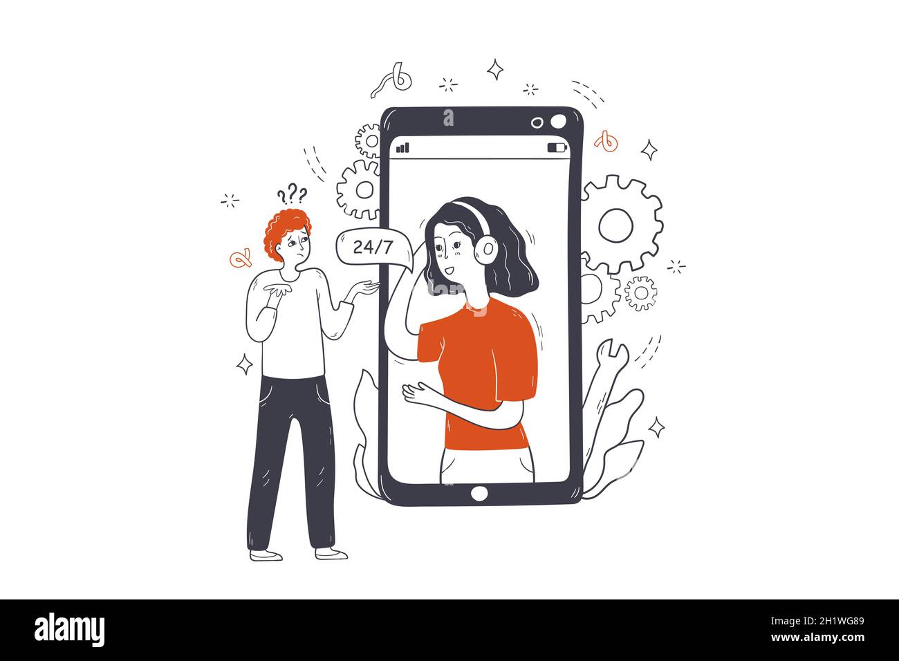 Call digital information cartoon hi-res stock photography and images ...