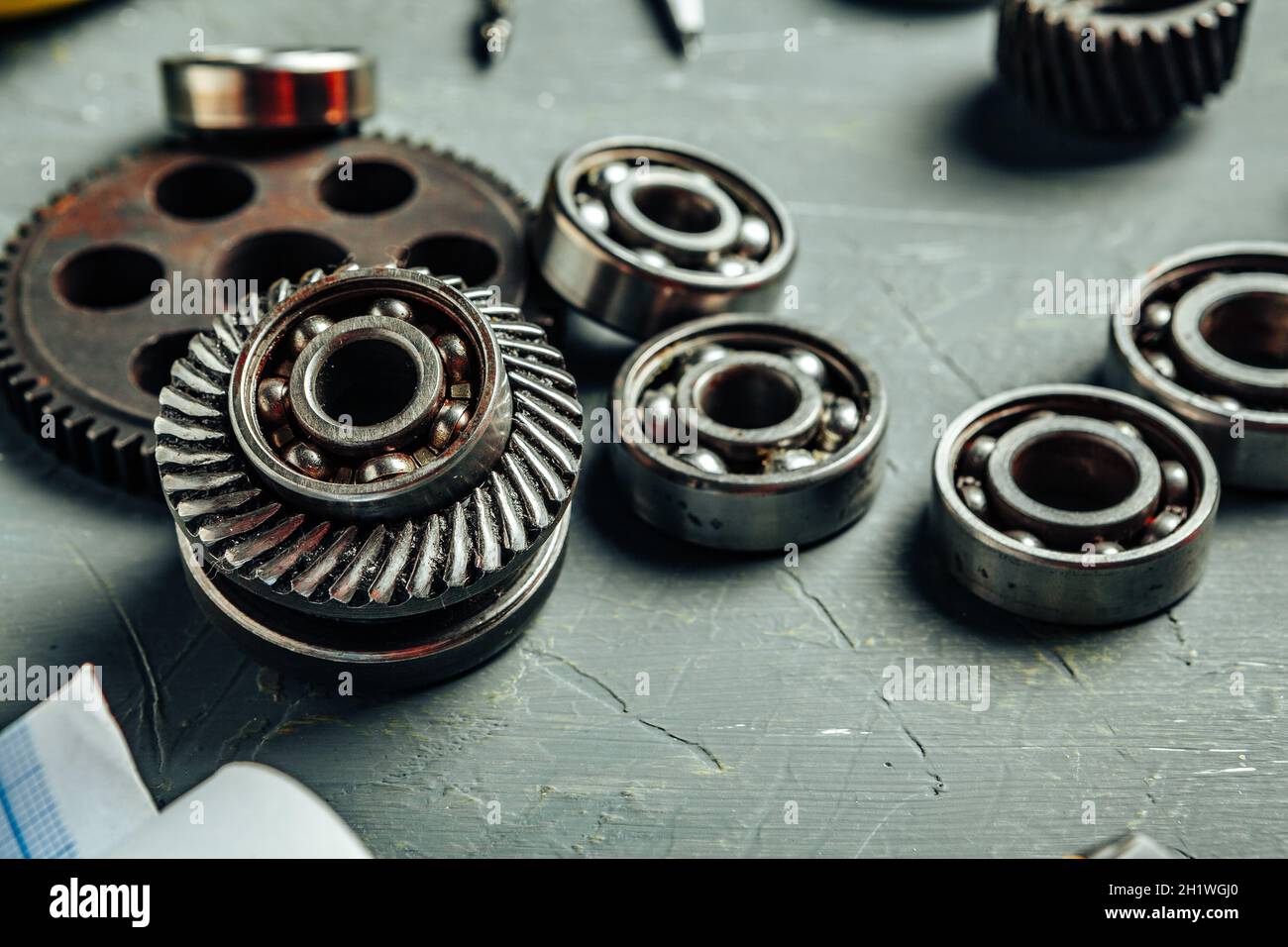 Closeup mechanic mounting car hi-res stock photography and images - Alamy