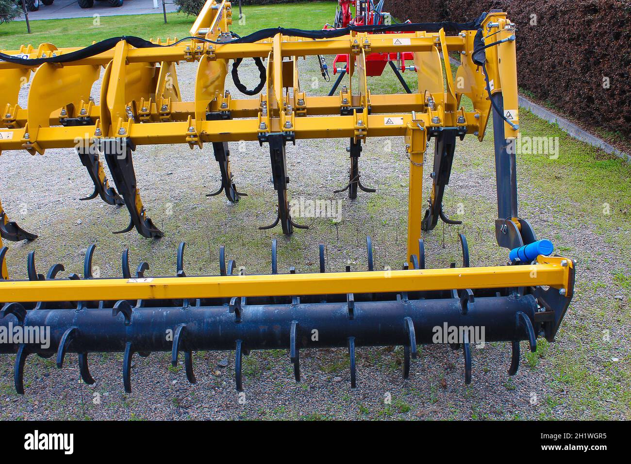 The colorful agricultural equipment - harrows and tines Stock Photo - Alamy