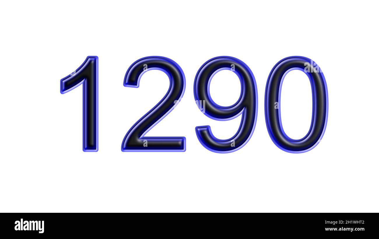blue 1290 number 3d effect white background Stock Photo - Alamy
