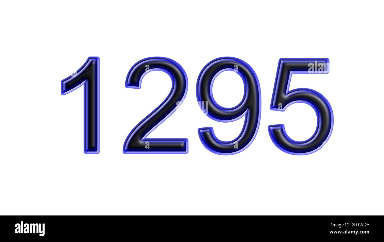 blue 1295 number 3d effect white background Stock Photo - Alamy