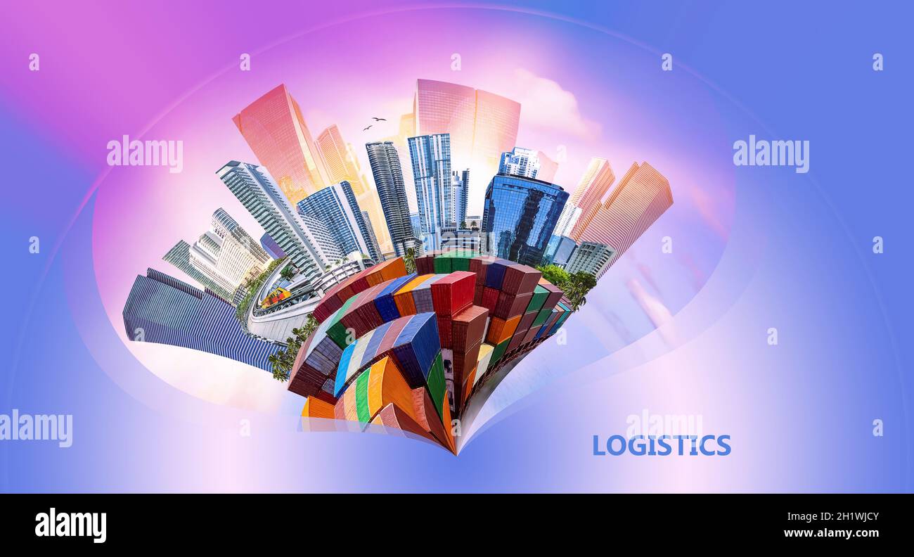 Logistics and transportation of international container cargo ship ...