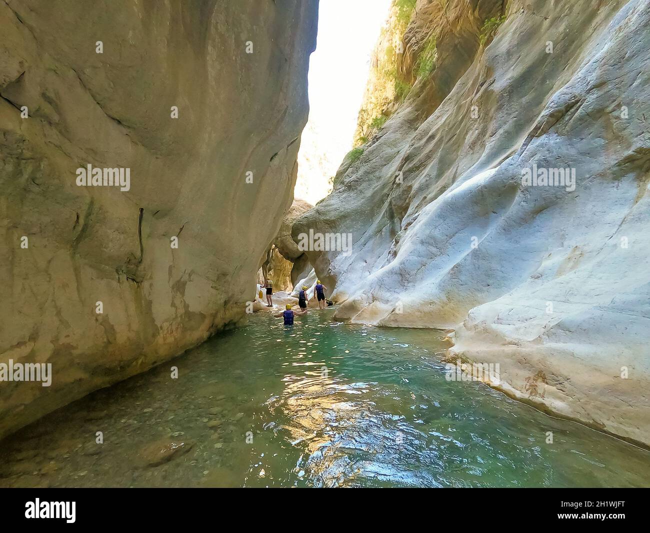 Trekking along the Lycian trail in the canyon of Harmony, near the town ...