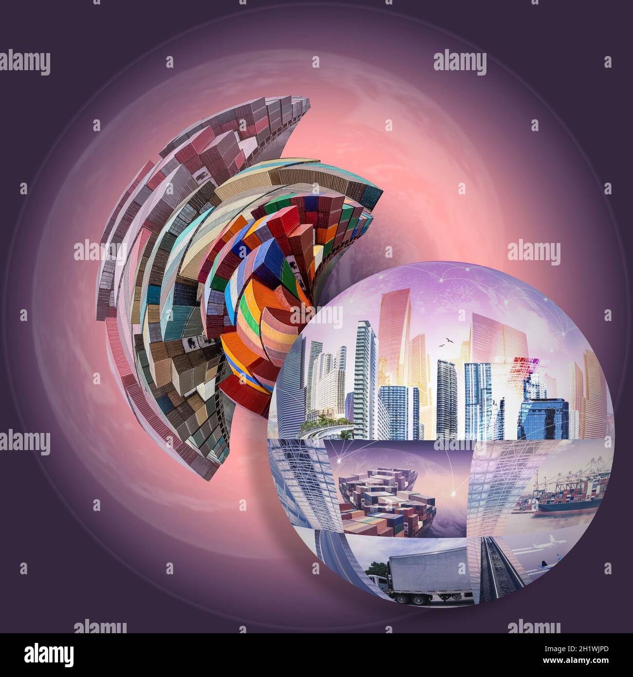 Logistics and transportation of international container cargo ship ...