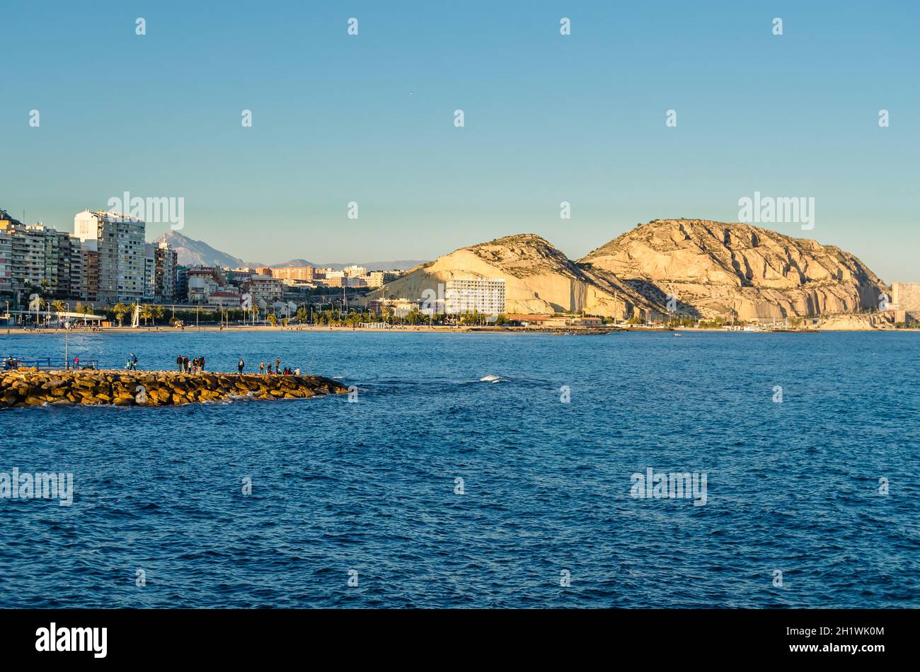ALICANTE, SPAIN - DECEMBER 30, 2018: View of the beach in the ...