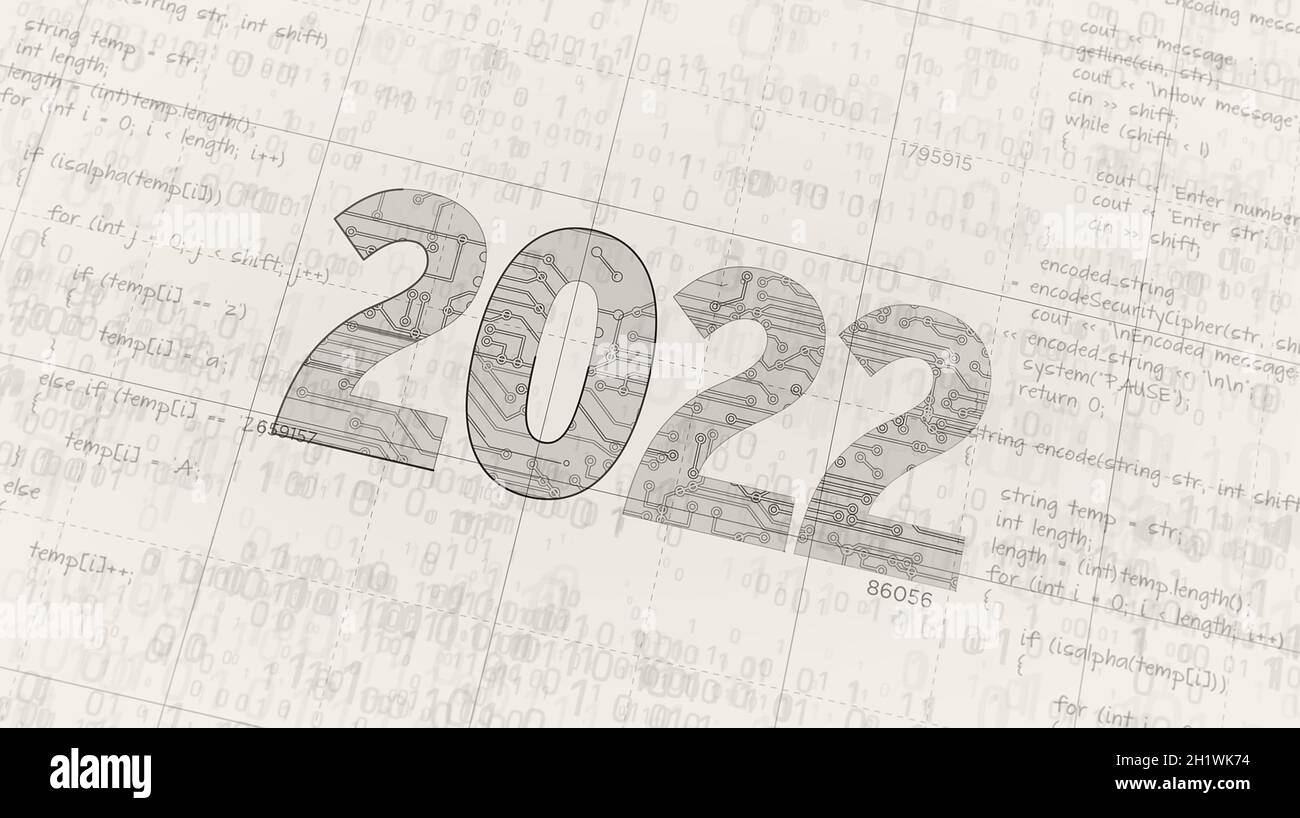 2022 year number project creating. Abstract concept 3d illustration ...