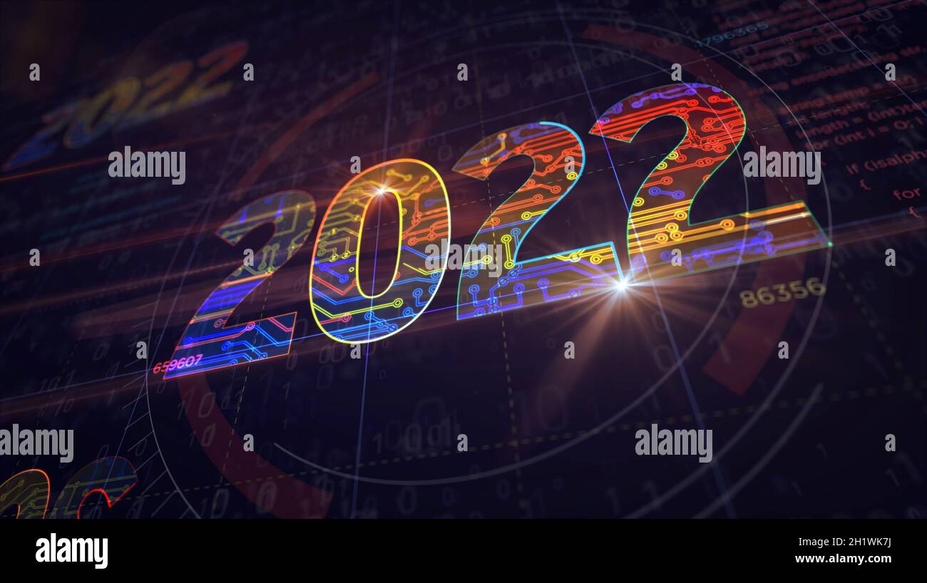 2022 year number project creating. Abstract concept 3d illustration ...