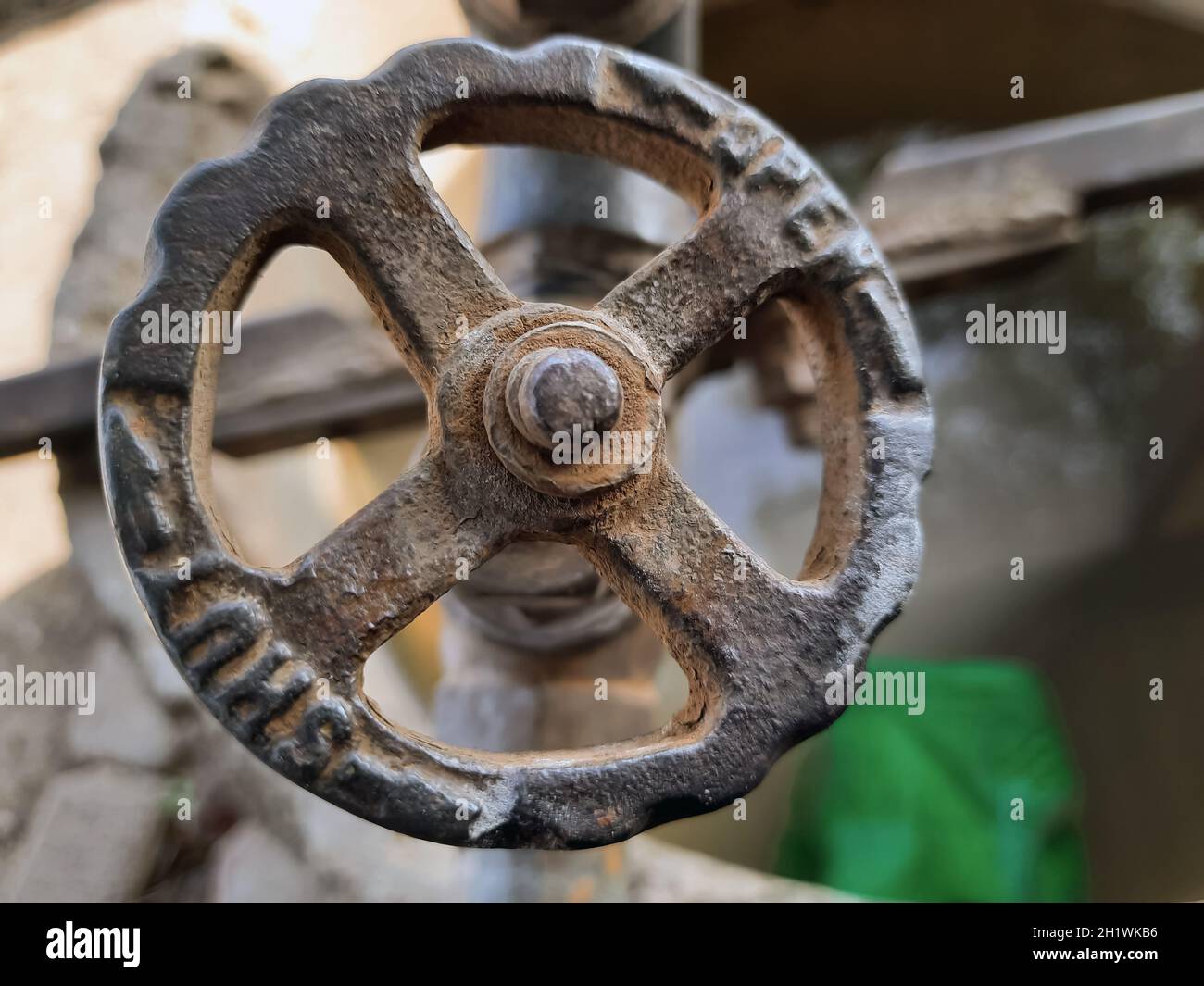 Closeup old water pipes and valves Stock Photo - Alamy