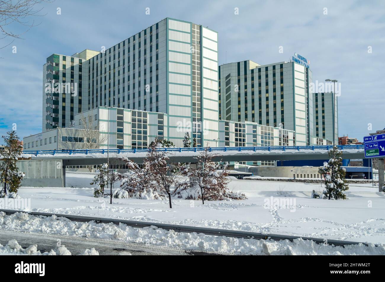 MADRID, SPAIN – JANUARY 10, 2021: "Ramon y Cajal" Hospital seen after ...