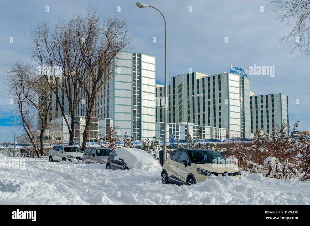 MADRID, SPAIN – JANUARY 10, 2021: "Ramon y Cajal" Hospital seen after ...