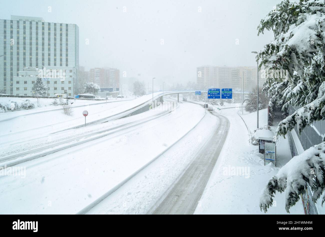 MADRID, SPAIN – JANUARY 9, 2021: "Ramon y Cajal" Hospital seen during ...
