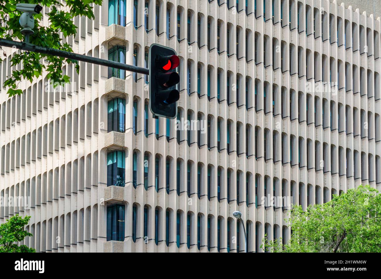 MADRID, SPAIN - MAY 12, 2021: Detail of Beatriz Building (Edificio Beatriz in Spanish) in Madrid ...