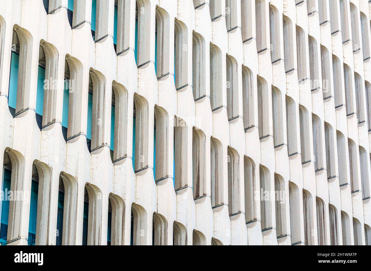 MADRID, SPAIN - MAY 12, 2021: Detail of Beatriz Building (Edificio Beatriz in Spanish) in Madrid ...