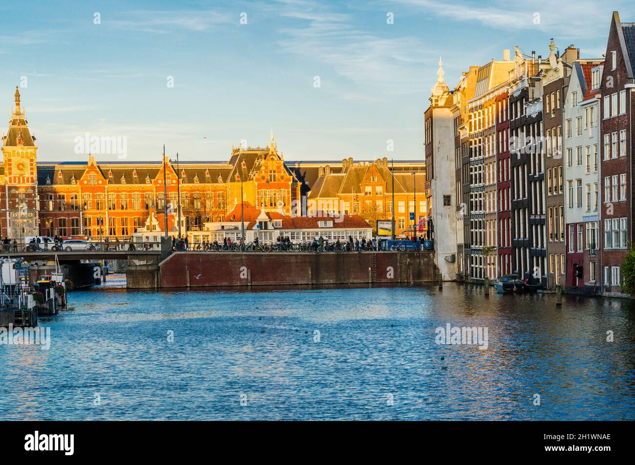 AMSTERDAM, THE NETHERLANDS - NOVEMBER 18, 2018: Urban landscape in ...