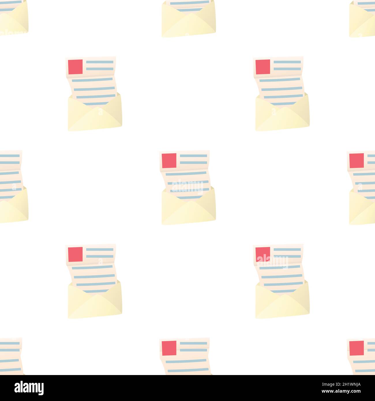 Open envelope with sheet of paper pattern seamless background texture ...