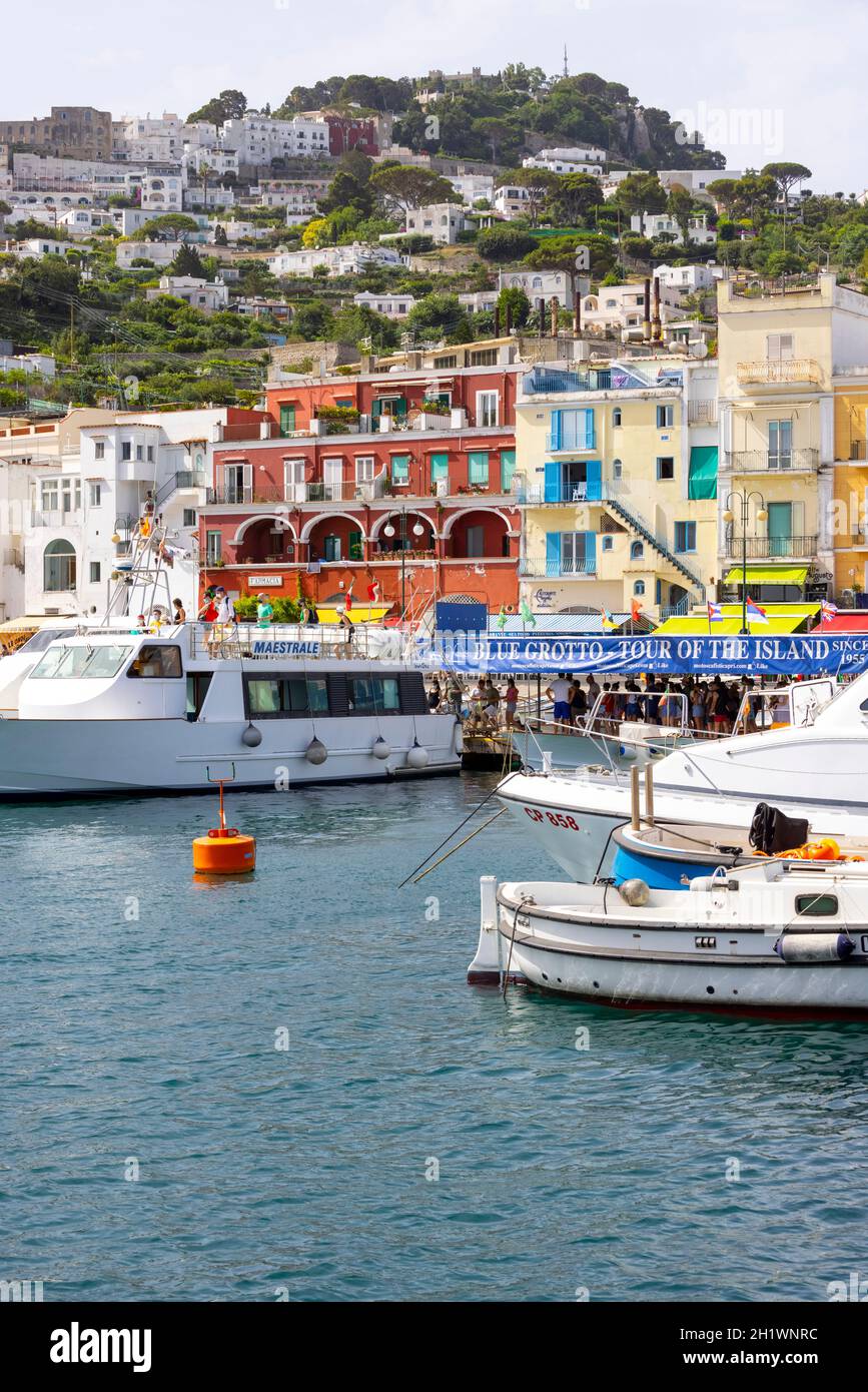 Capri Island, Italy - June 28, 2021: Marina Grande, main port for ...