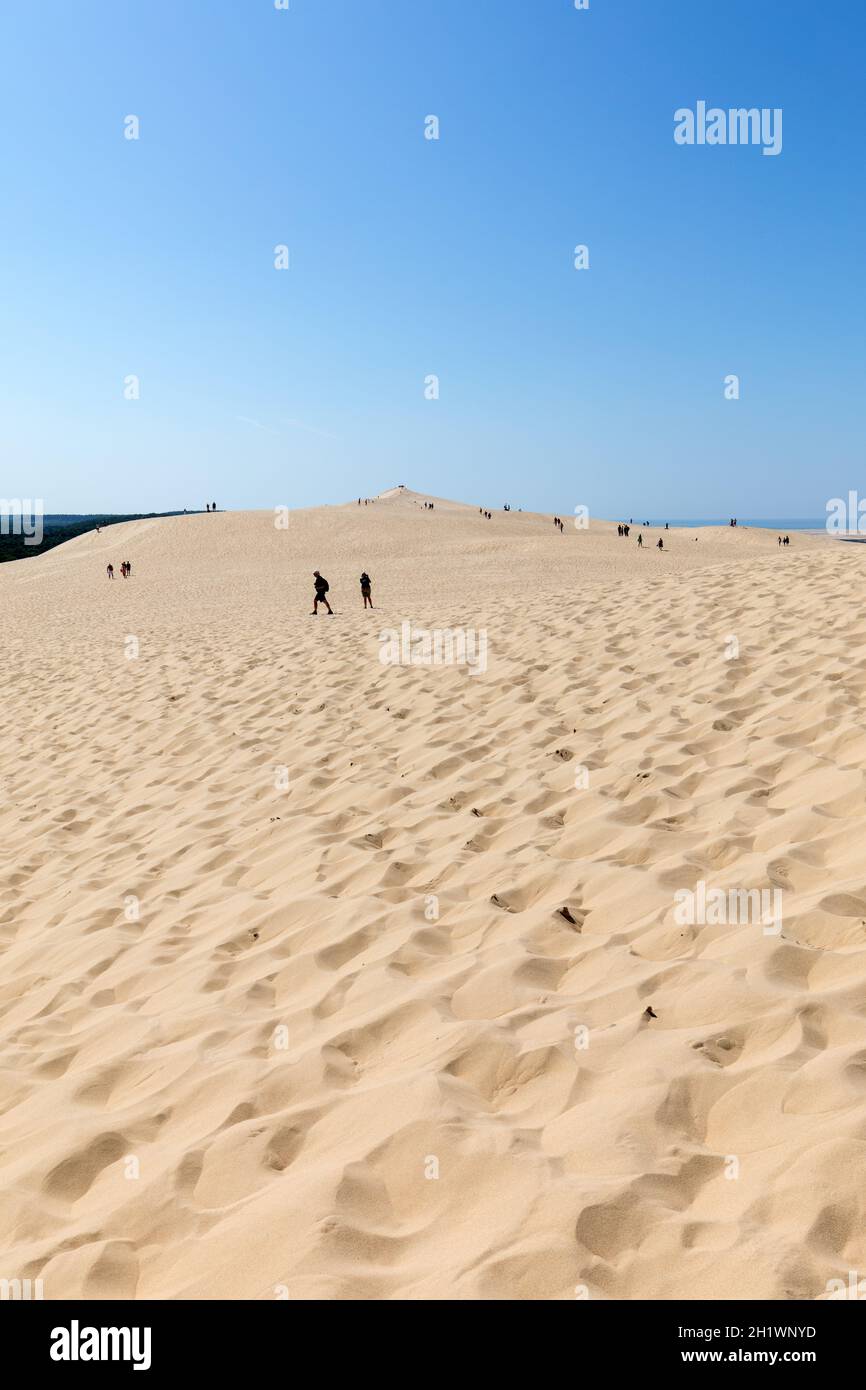 Dune of Pilat, France - September 10,2018: People on the Dune of Pilat ...