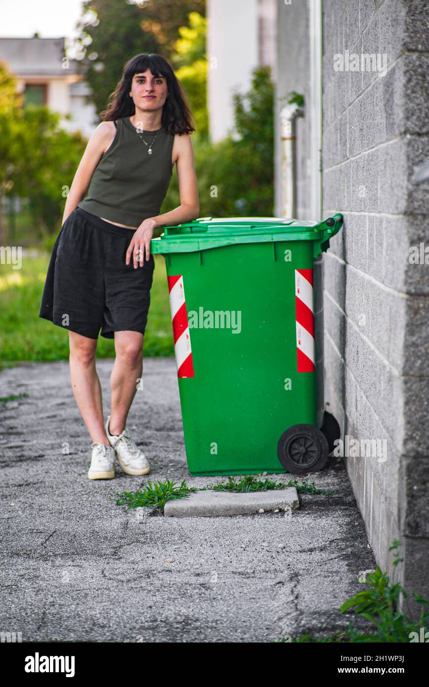 Child girl trash bag hi-res stock photography and images - Alamy