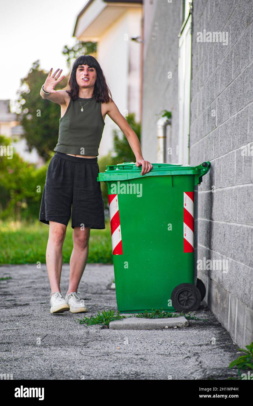 Cartoon girl recycling hi-res stock photography and images - Alamy