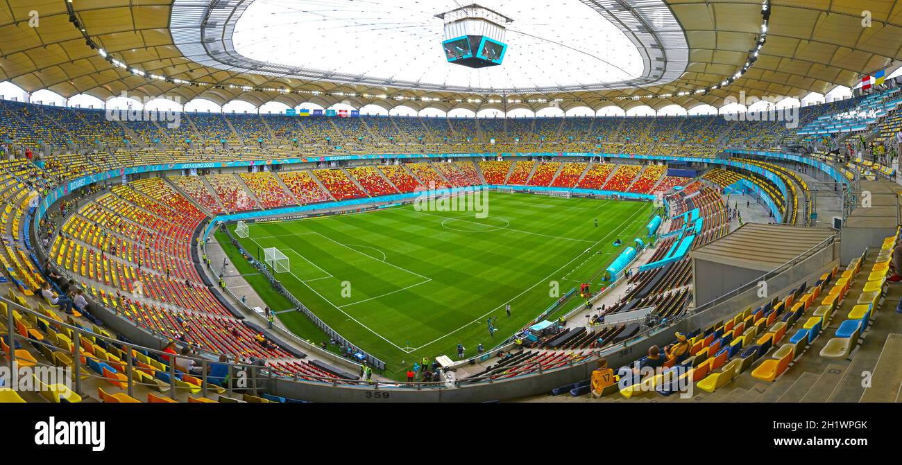BUCHAREST, ROMANIA - JUNE 21, 2021: Panoramic view of National Arena ...