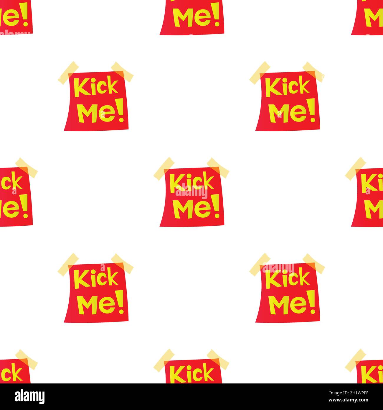 Kick me, april fools day sticker pattern seamless background texture ...
