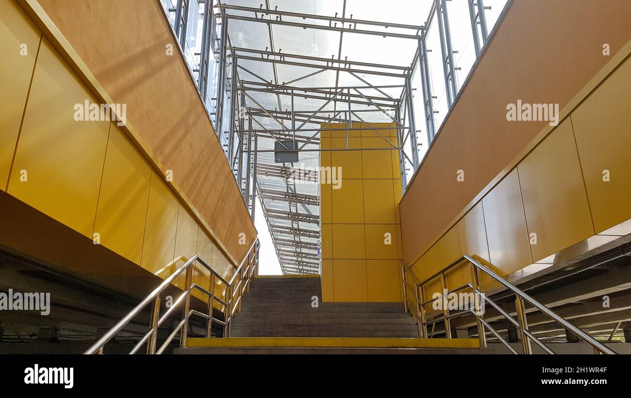 Ukraine, Kiev - September 24, 2019: light rail station. Design of a bus ...