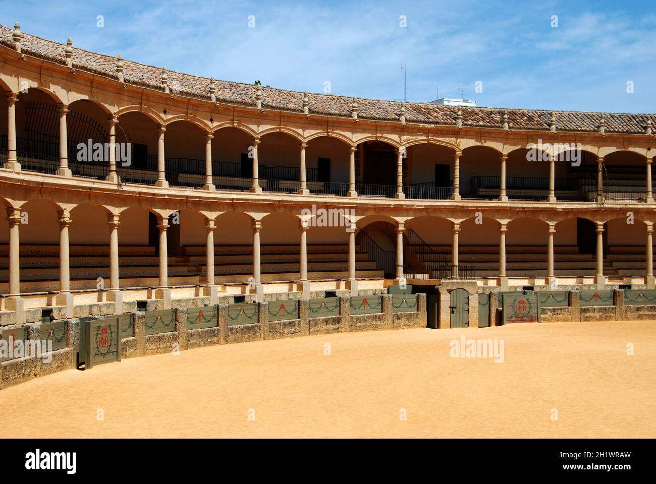 View inside the famous bullring built in 1785 and the oldest in Spain ...