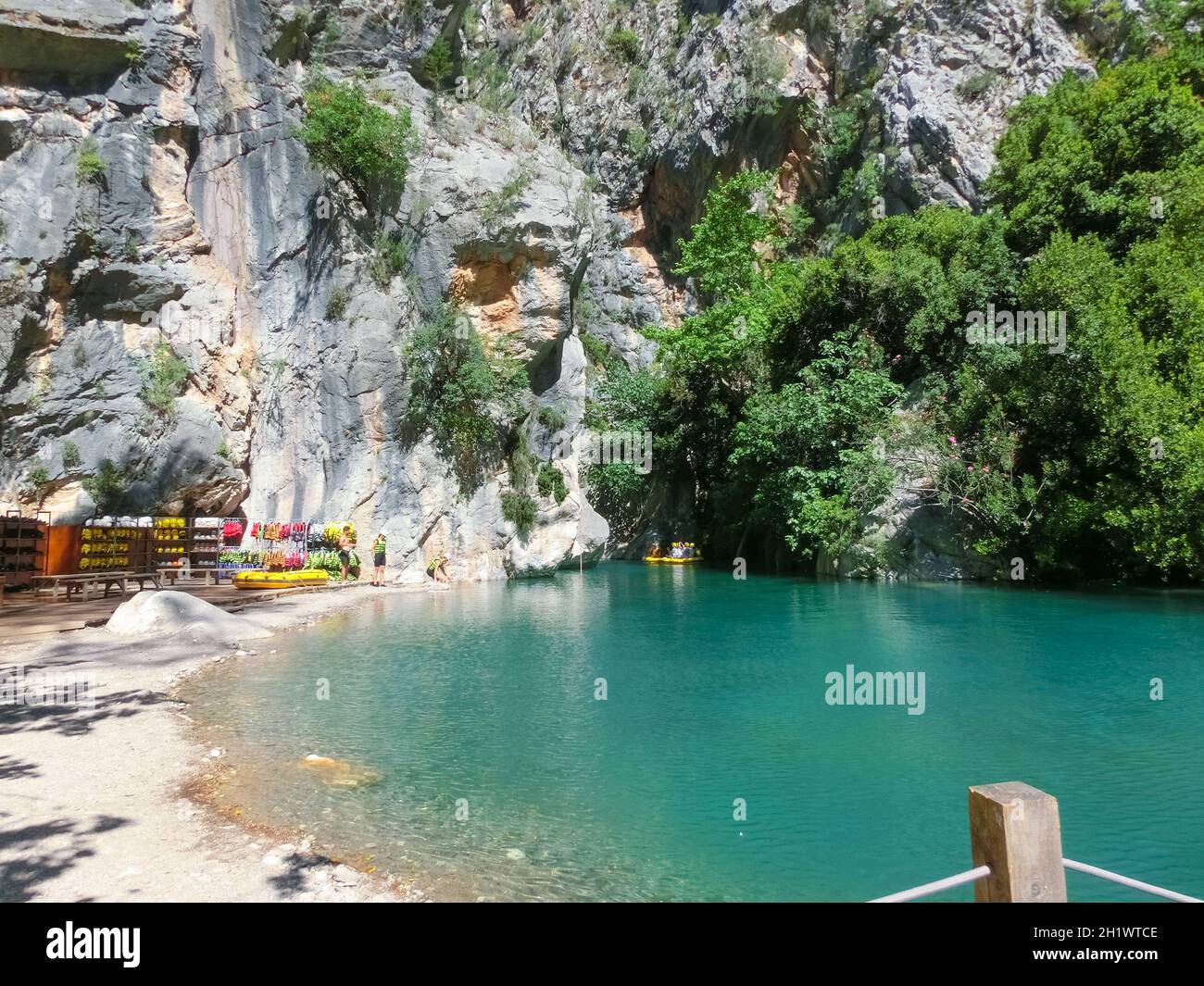 Trekking along the Lycian trail in the canyon of Harmony, near the town ...