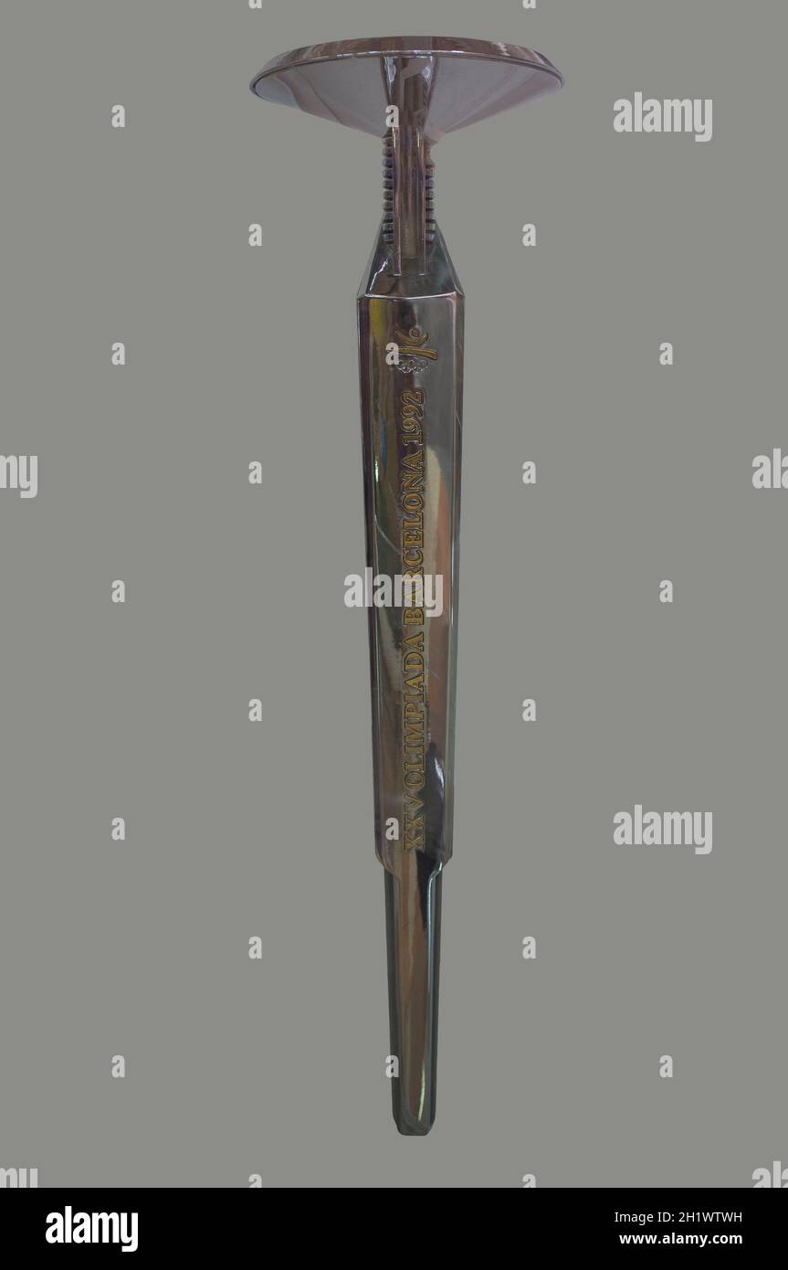 Barcelona 92 Olympic torch replica. Isolated Stock Photo - Alamy