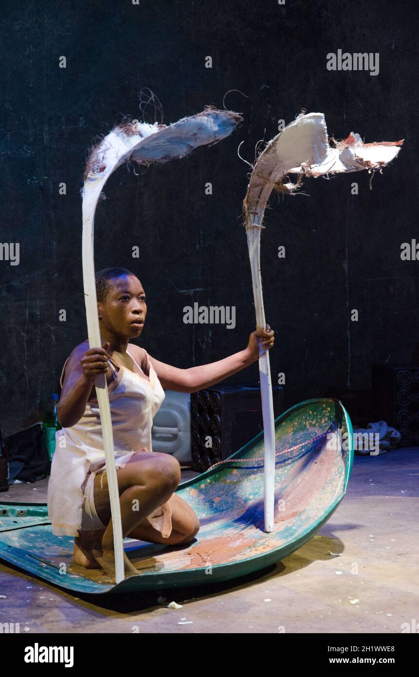 Chuma Sopotela performs in a scene from Karoo Moose, at the National Arts Festival, Grahamstown ...