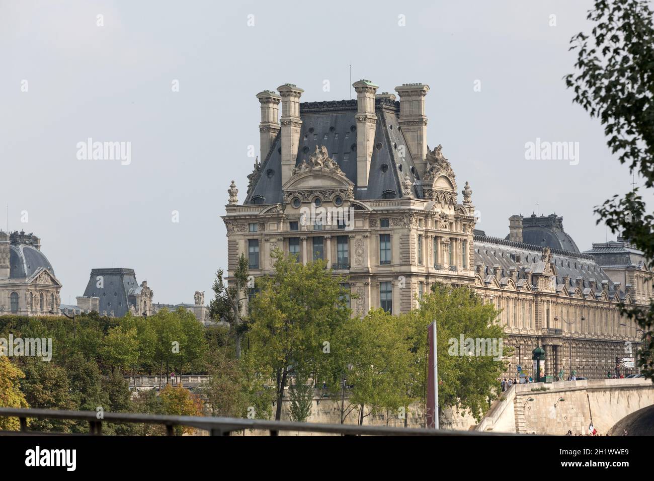 The Louvre and the Seine River in Paris . Louvre is one of the biggest ...