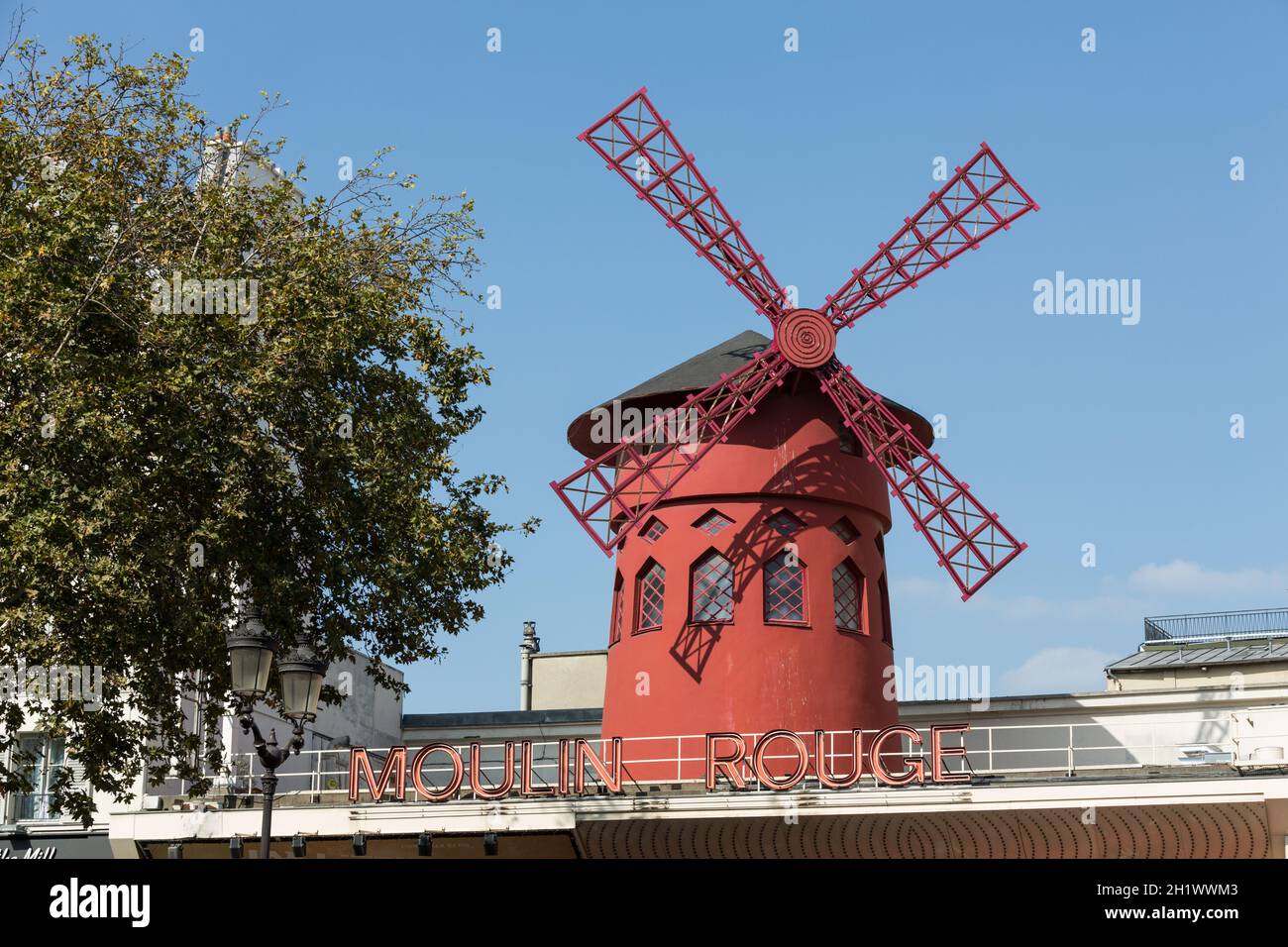 The Moulin Rouge in Paris, France. Moulin Rouge is the most famous ...