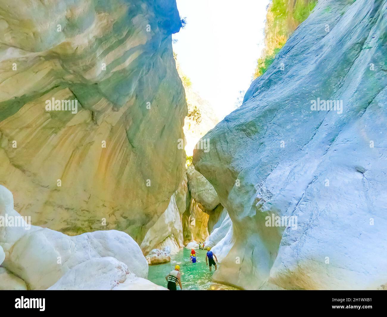 Trekking along the Lycian trail in the canyon of Harmony, near the town ...