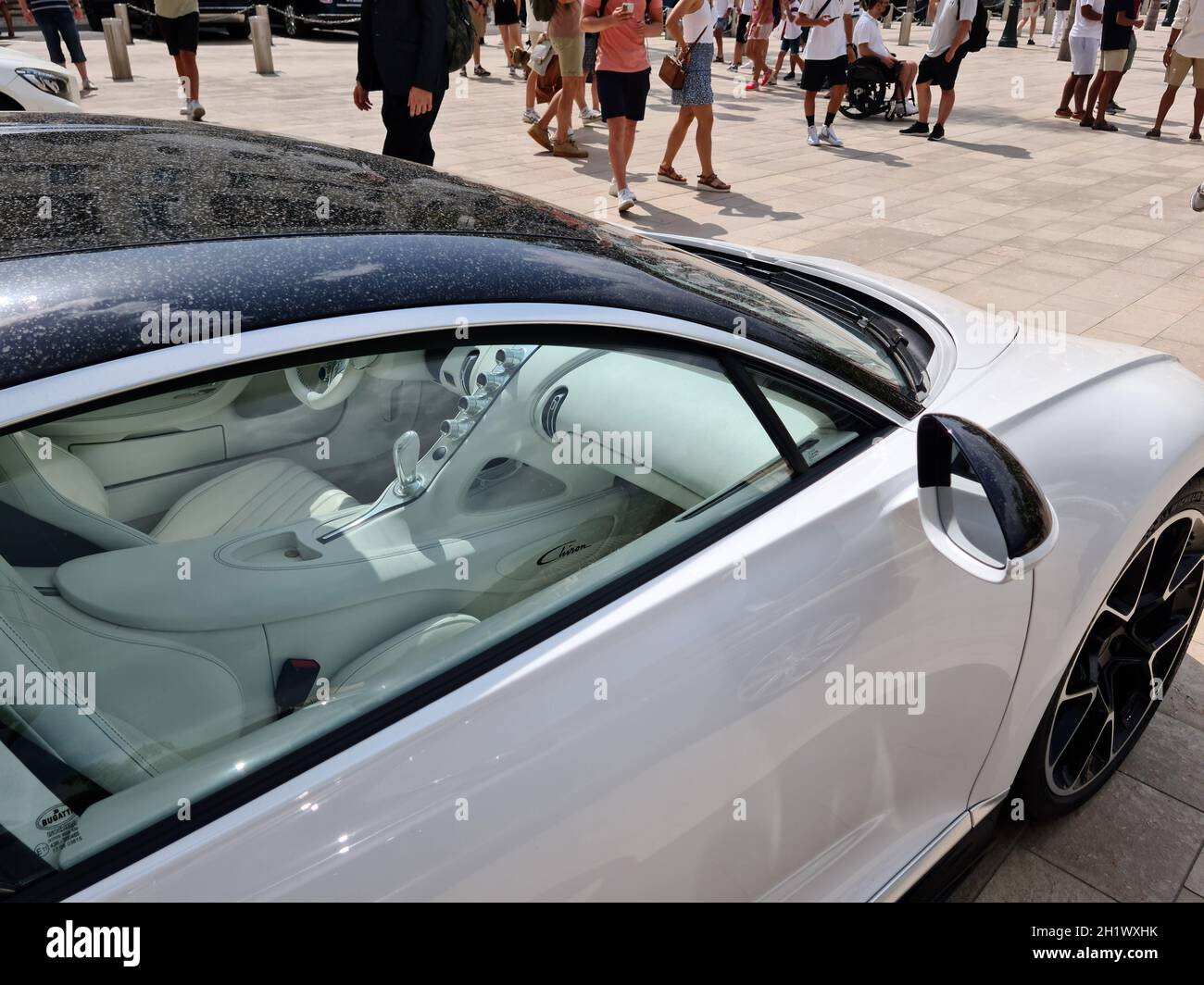 Monte-Carlo, Monaco - July 24, 2021: Interior View Of A White Bugatti ...
