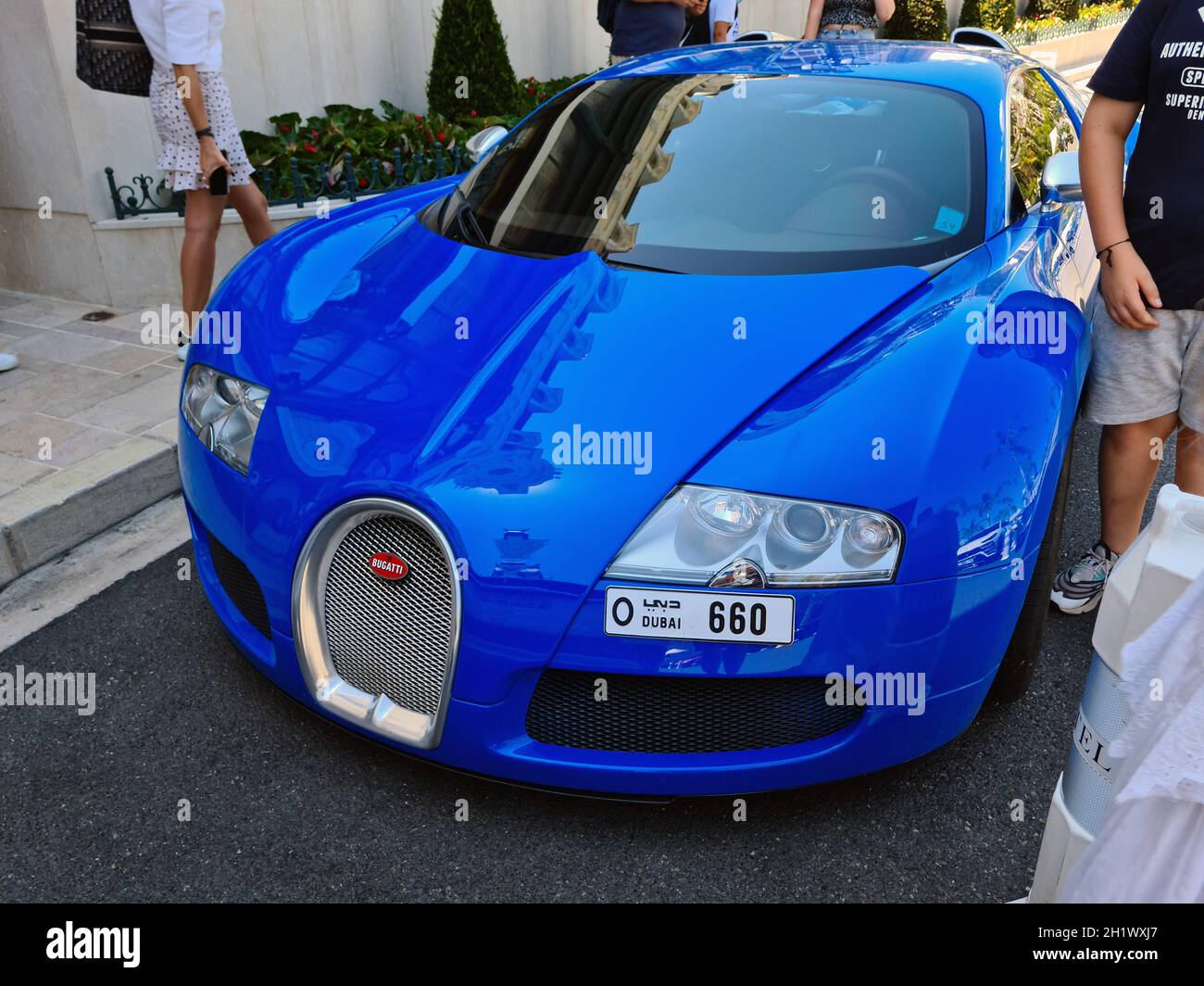 Monte-Carlo, Monaco - August 1, 2021: Blue Bugatti Veyron 16.4 Luxury ...