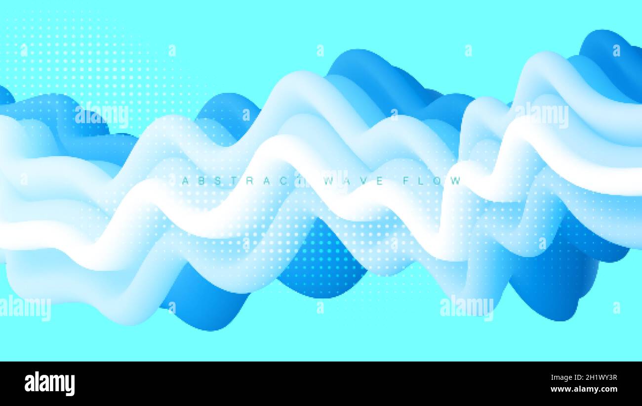 Fluid flow vector wave abstract. Futuristic composition. Liquid shapes. Abstract blue design ...