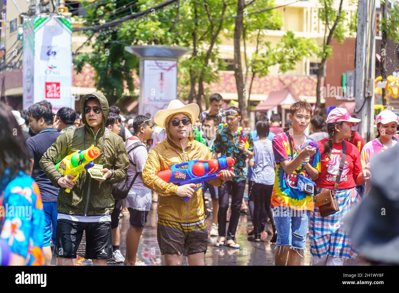 Siam Square, Bangkok, Thailand - APR 13, 2019: short action of people ...