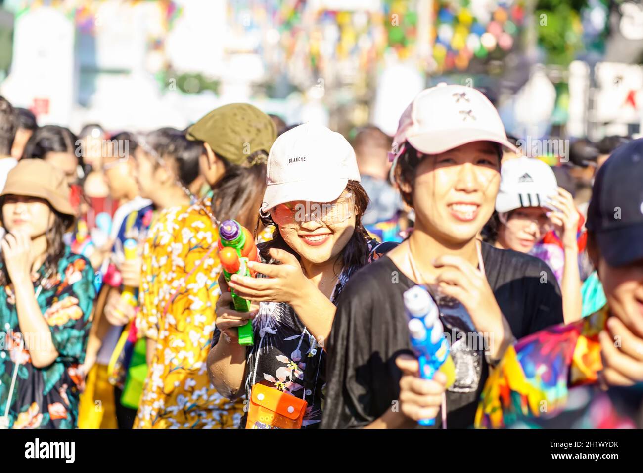 Siam Square, Bangkok, Thailand - APR 13, 2019: short action of people ...