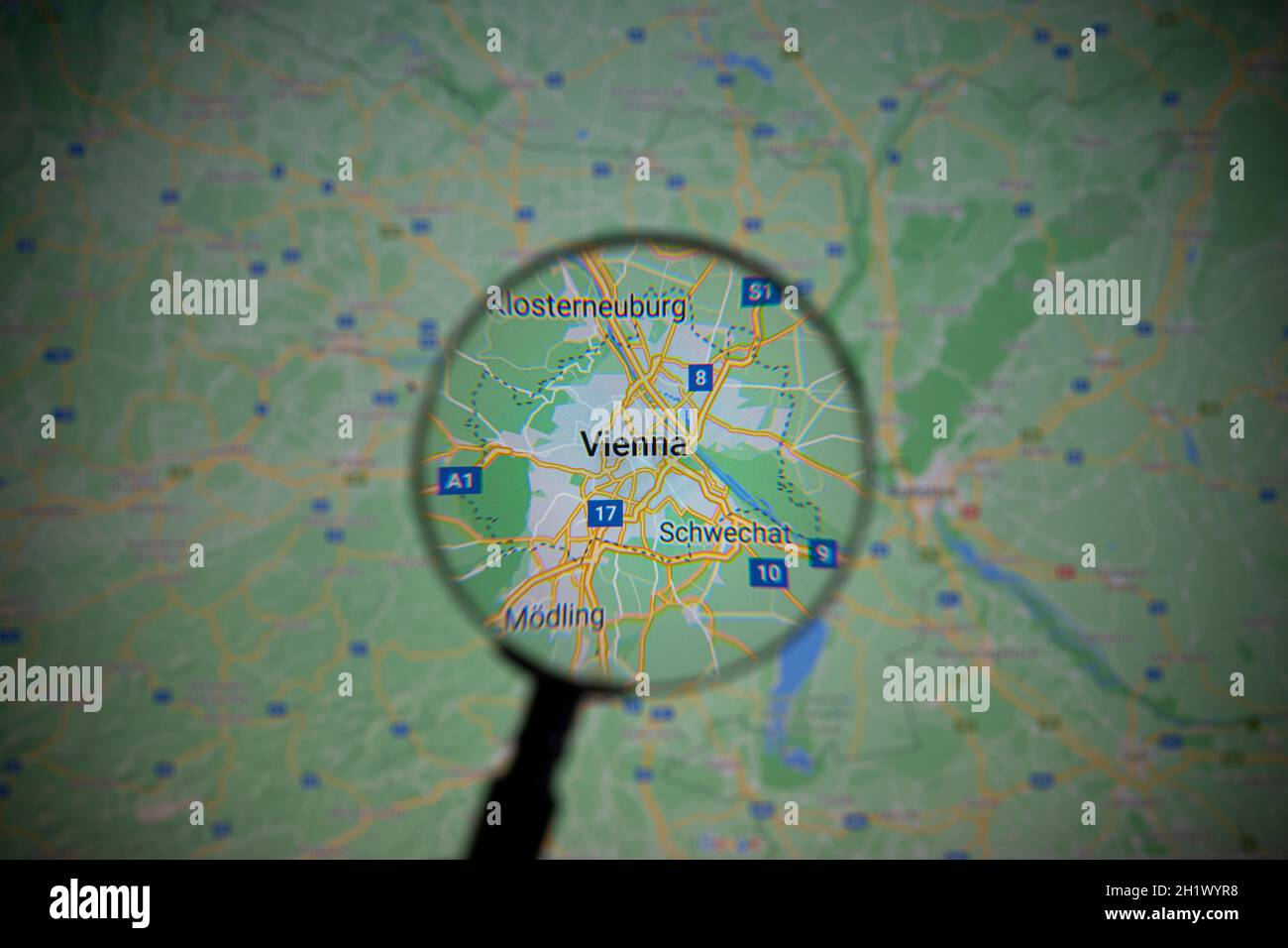 Vienna on a map hi-res stock photography and images - Alamy