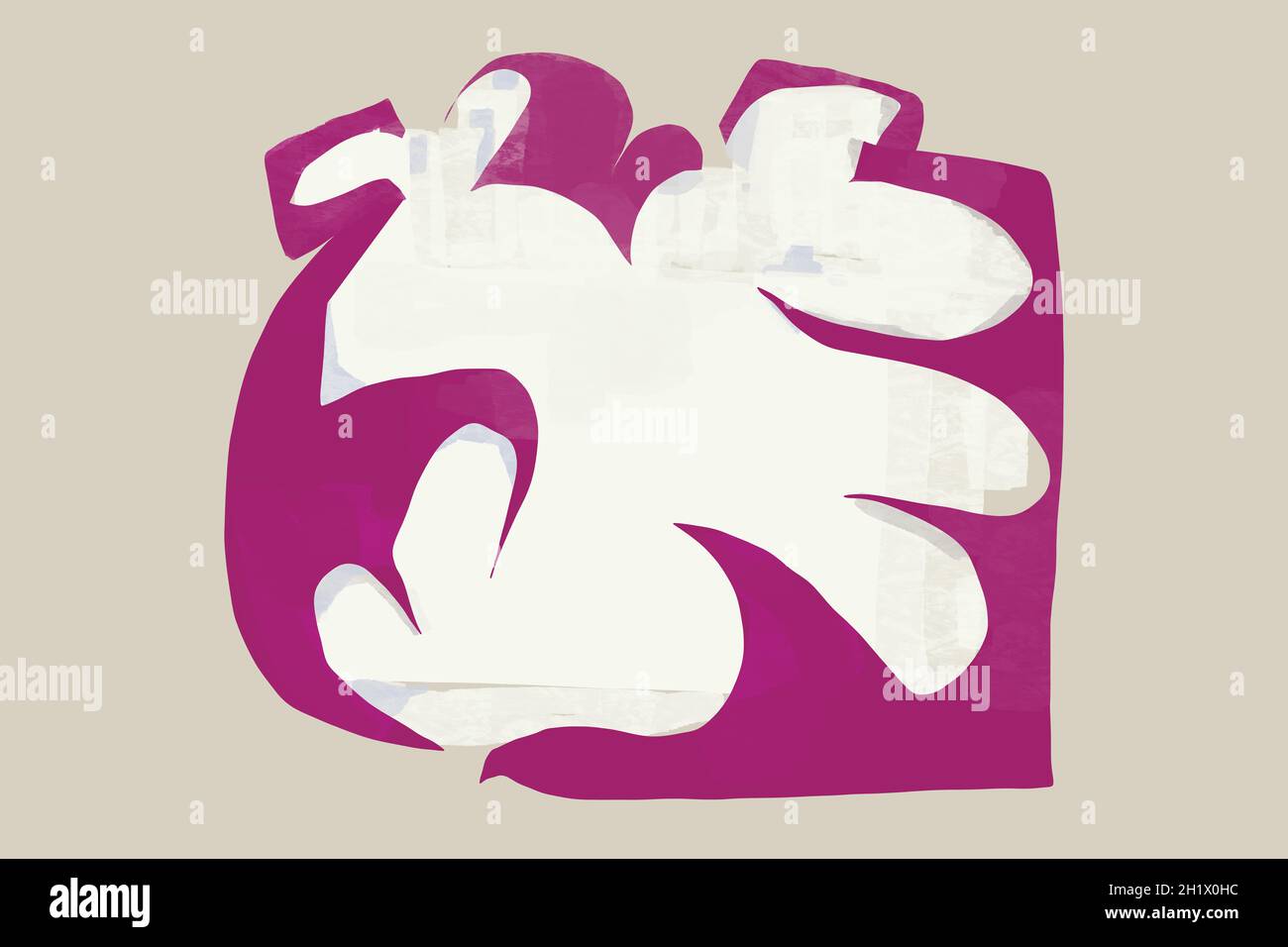 collage of a flower in monochrome purple negative with a sheet of paper ...