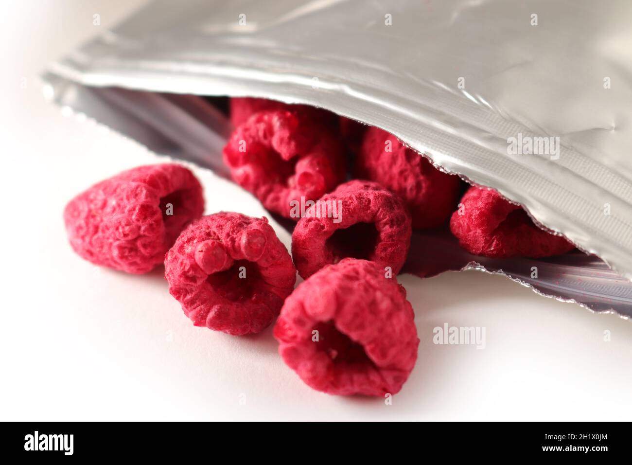 freeze dried raspberry in zipper pouch Stock Photo - Alamy