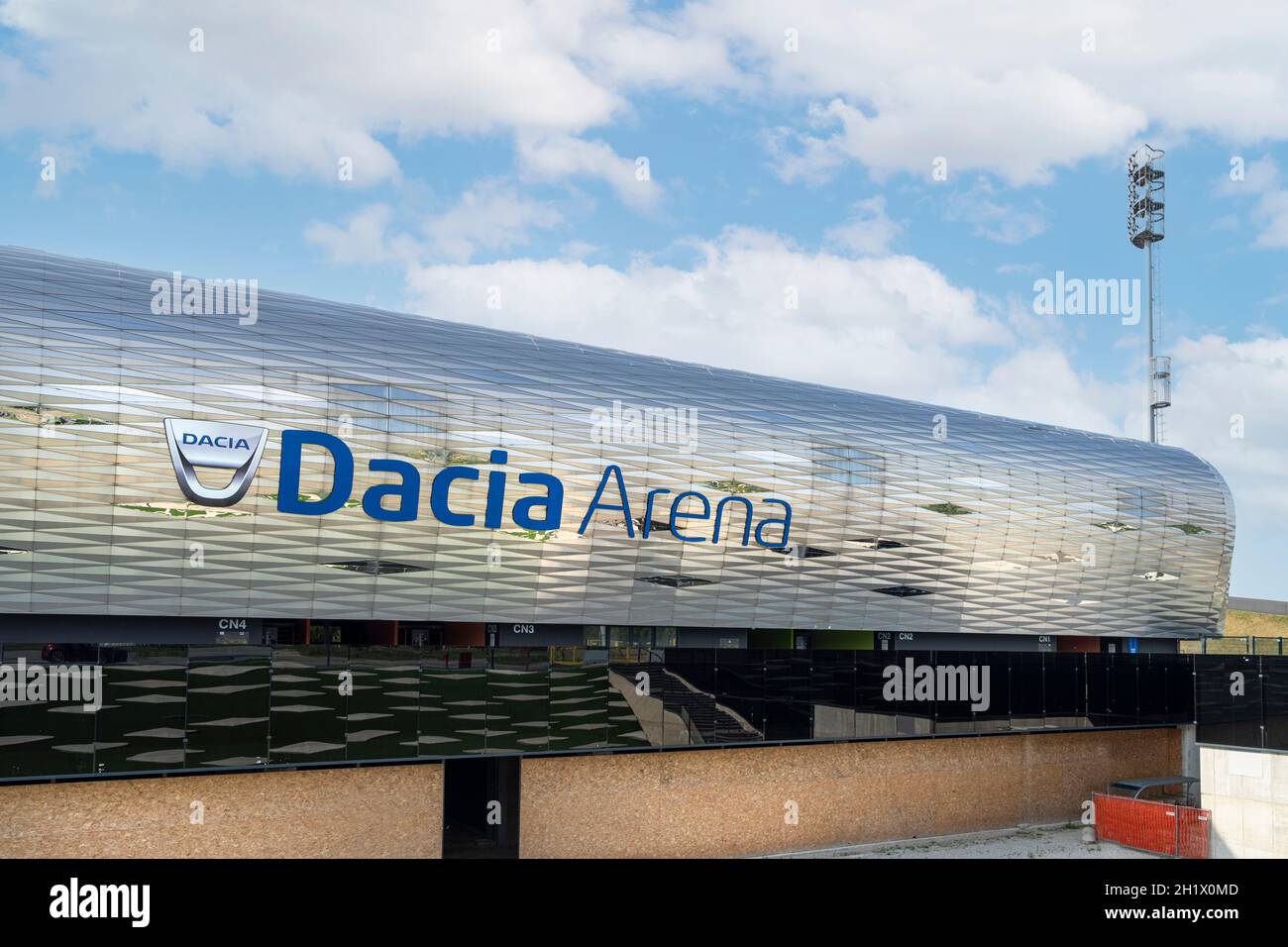 Udine, Italy. August 16, 2021. Exterior view of the Dacia Arena Stadium ...