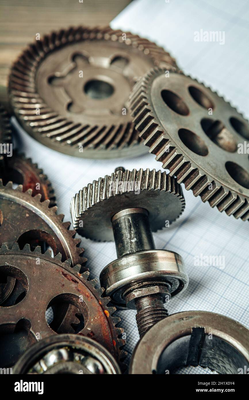 Engineering drawing gear trammel pencil hi-res stock photography and ...