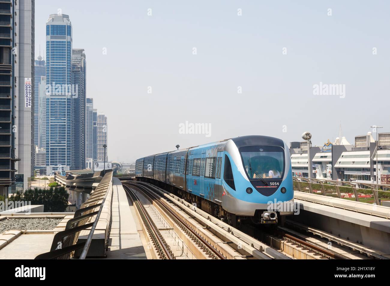 Dubai, United Arab Emirates - May 25, 2021: Metro Dubai public ...