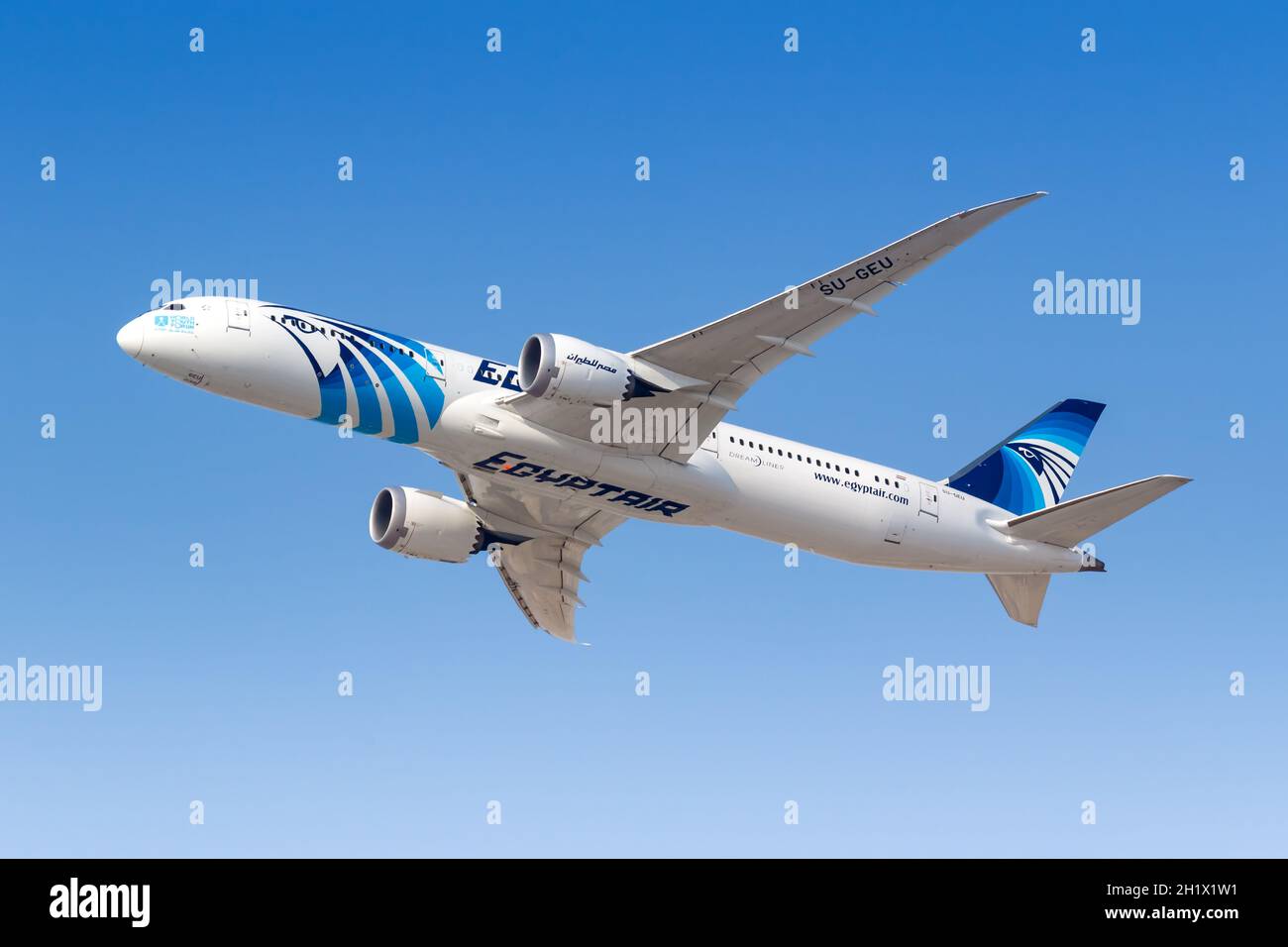 Dubai, United Arab Emirates - May 22, 2021: Egyptair Boeing 787-9 ...