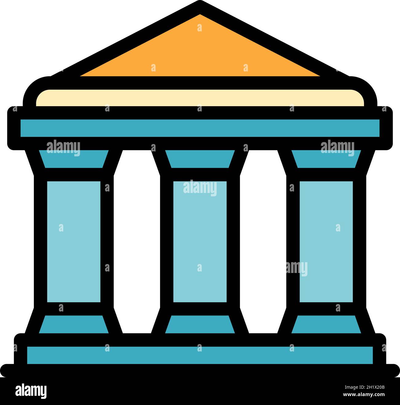 Justice building icon. Outline justice building vector icon color flat ... Justice building icon. Outline justice building vector icon color flat ...