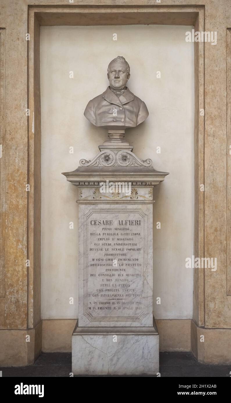 TURIN, ITALY - CIRCA AUGUST 2021: Statue of Cesare Alfieri at Turin ...