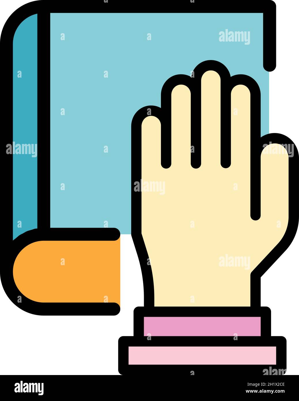 Justice Oath Icon Outline Justice Oath Vector Icon Color Flat Isolated